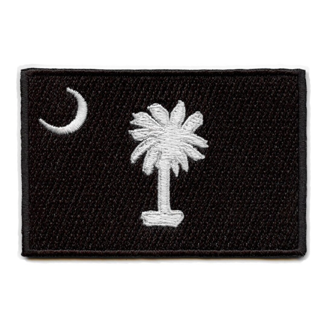 South Carolina Patch State Flag Grayscale Embroidered Iron on BE7 - Etsy