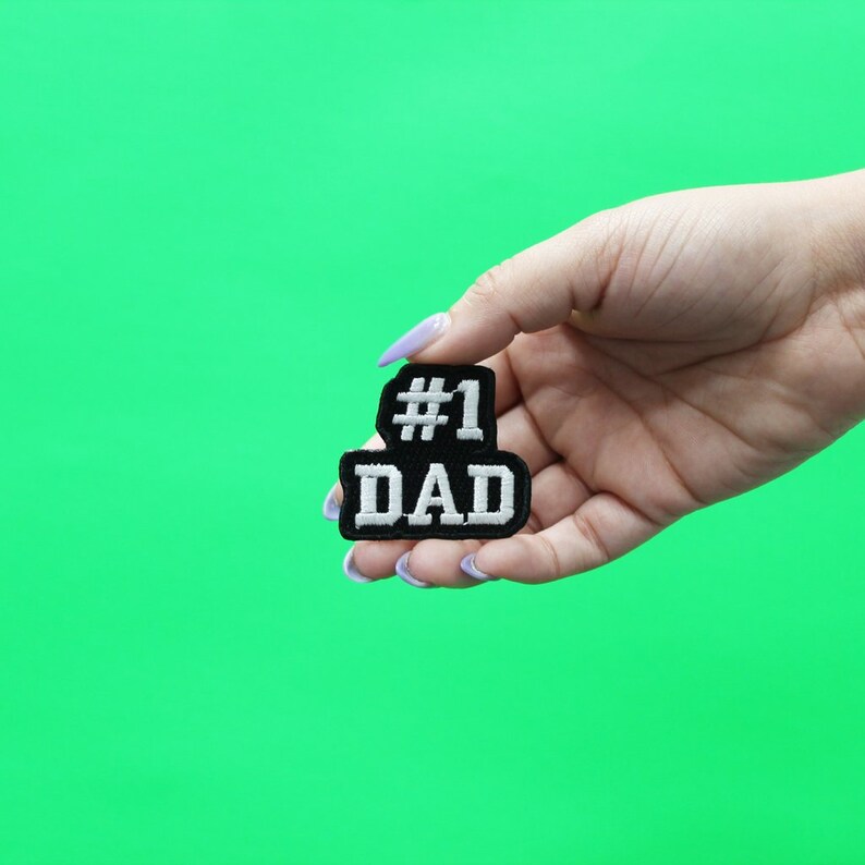 Number 1 Dad Hat Patch Proud Parent Embroidered Iron on CC6 | Etsy