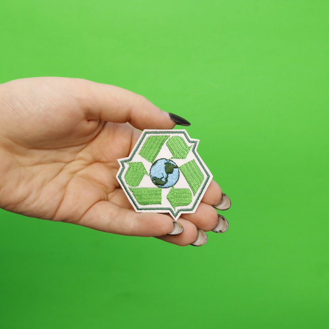 Go Green Recycling Patch Earth Embroidered Iron on EB4 | Etsy