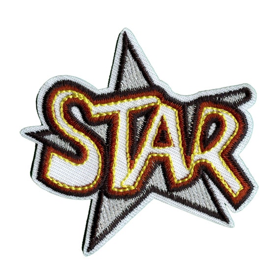 STAR Name Tag Patch Metallic Badge Embroidered Iron on BD4 | Etsy