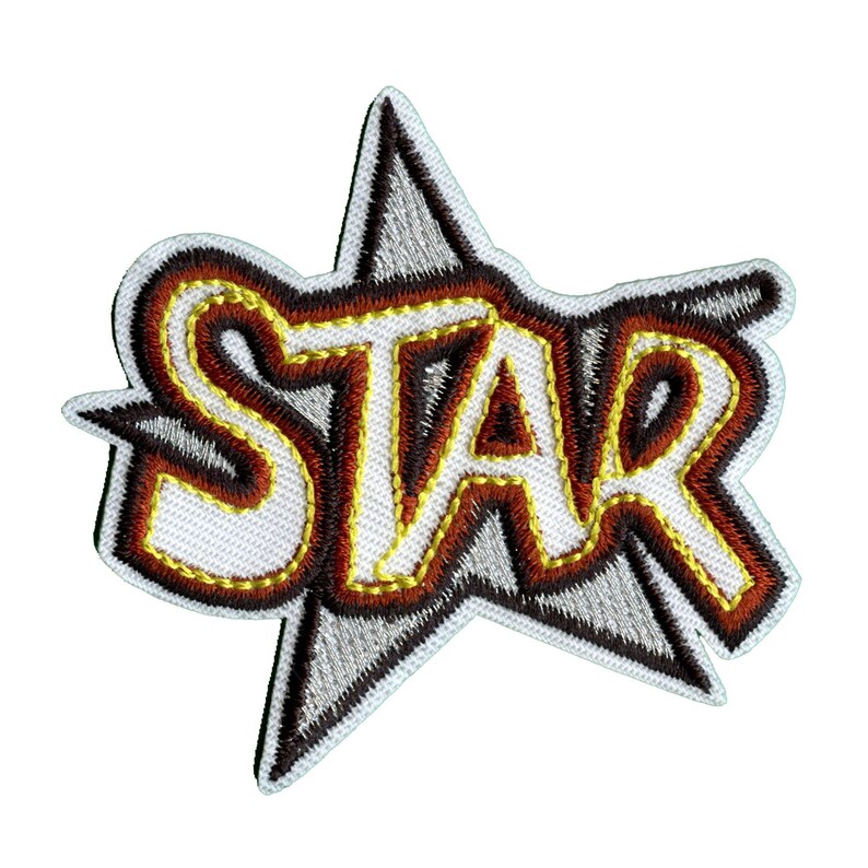 STAR Name Tag Patch Metallic Badge Embroidered Iron on BD4 - Etsy