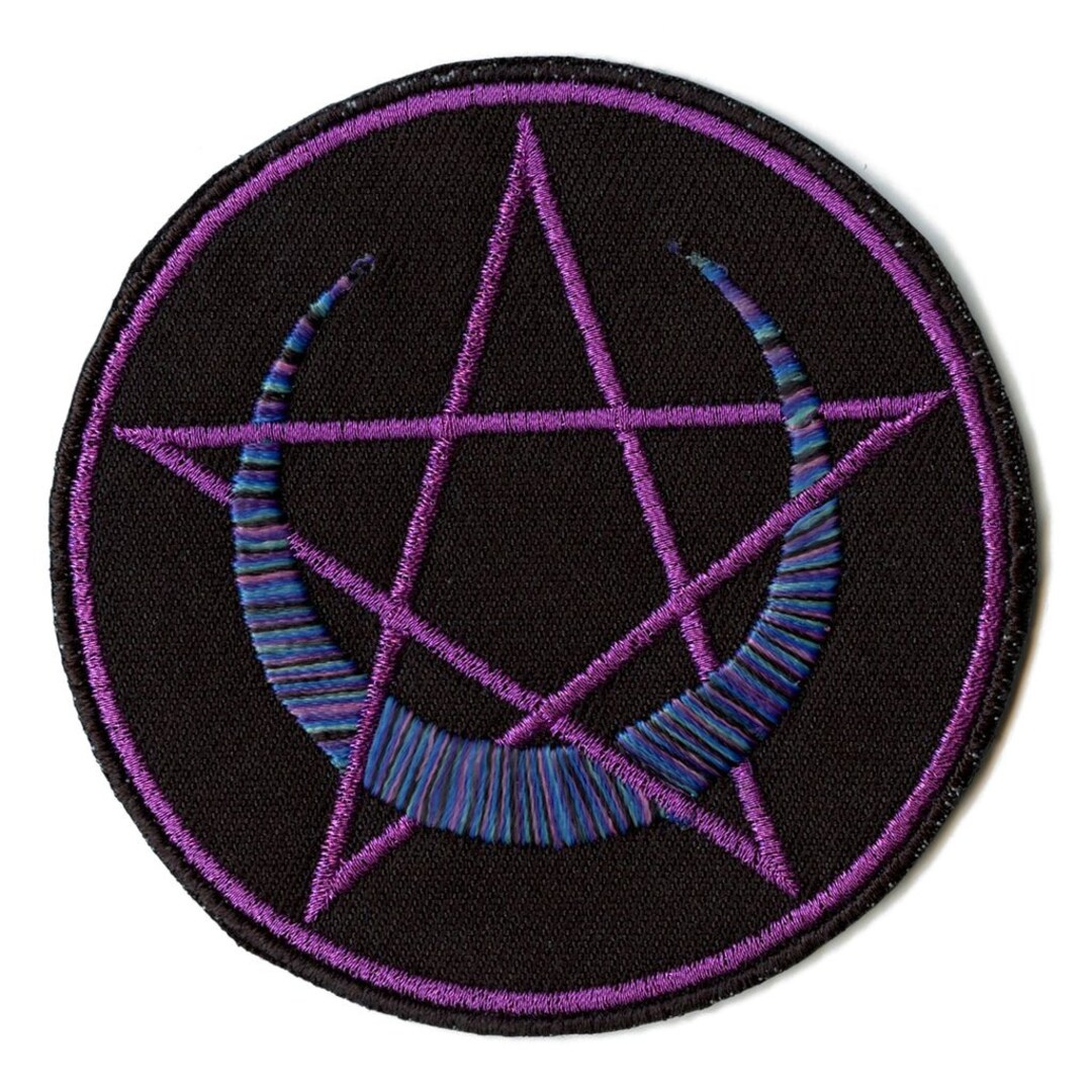 Crescent Moon Pentacle EXCLUSIVE Embroidered Iron on EA5 - Etsy