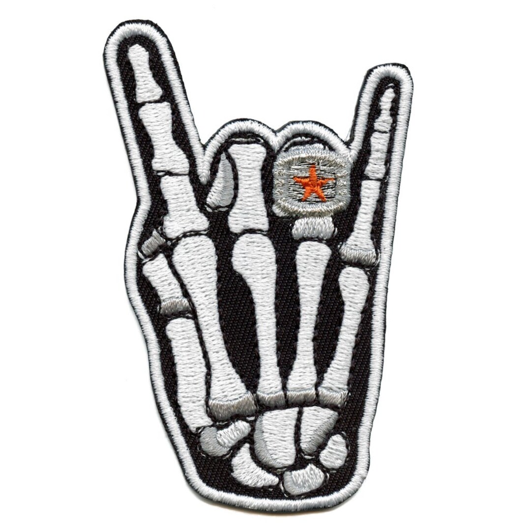 Houston H-town Skeleton Hand Patch Star Ring Embroidered Iron on BC8 - Etsy
