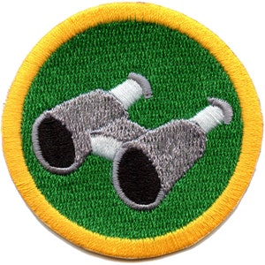 Bird Watching Badge Patch Wilderness Binoculars Scout Sash Iron on ...