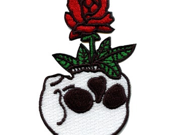 Iron-on Embroidered Rose Patch - Etsy