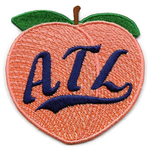 Atl Peach Patch Atlanta Georgia Embroidered Iron On Fd6 Etsy