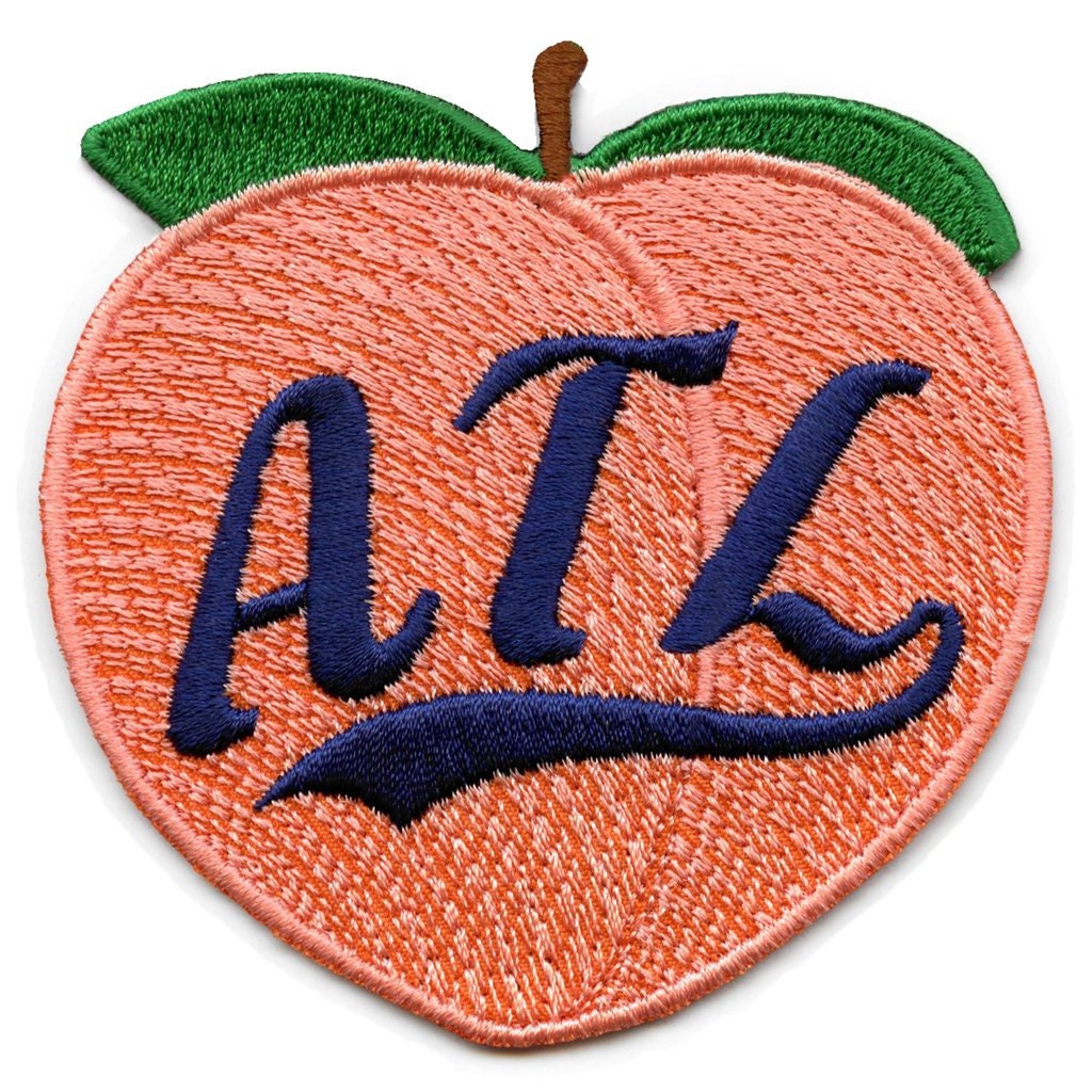 ATL Peach Patch Atlanta Georgia Embroidered Iron on AG2 - Etsy