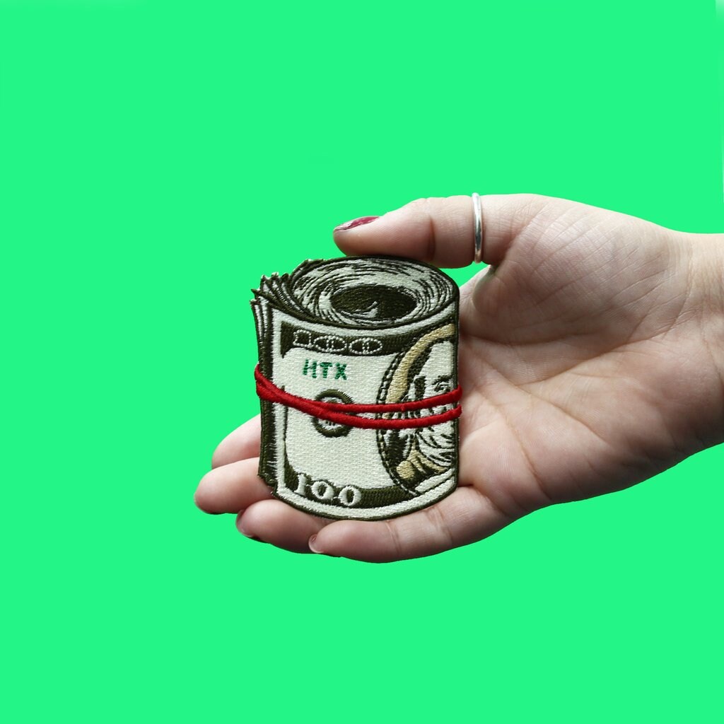 Roll of Cash Patch Wad Money Band Embroidered Iron on AB5 - Etsy