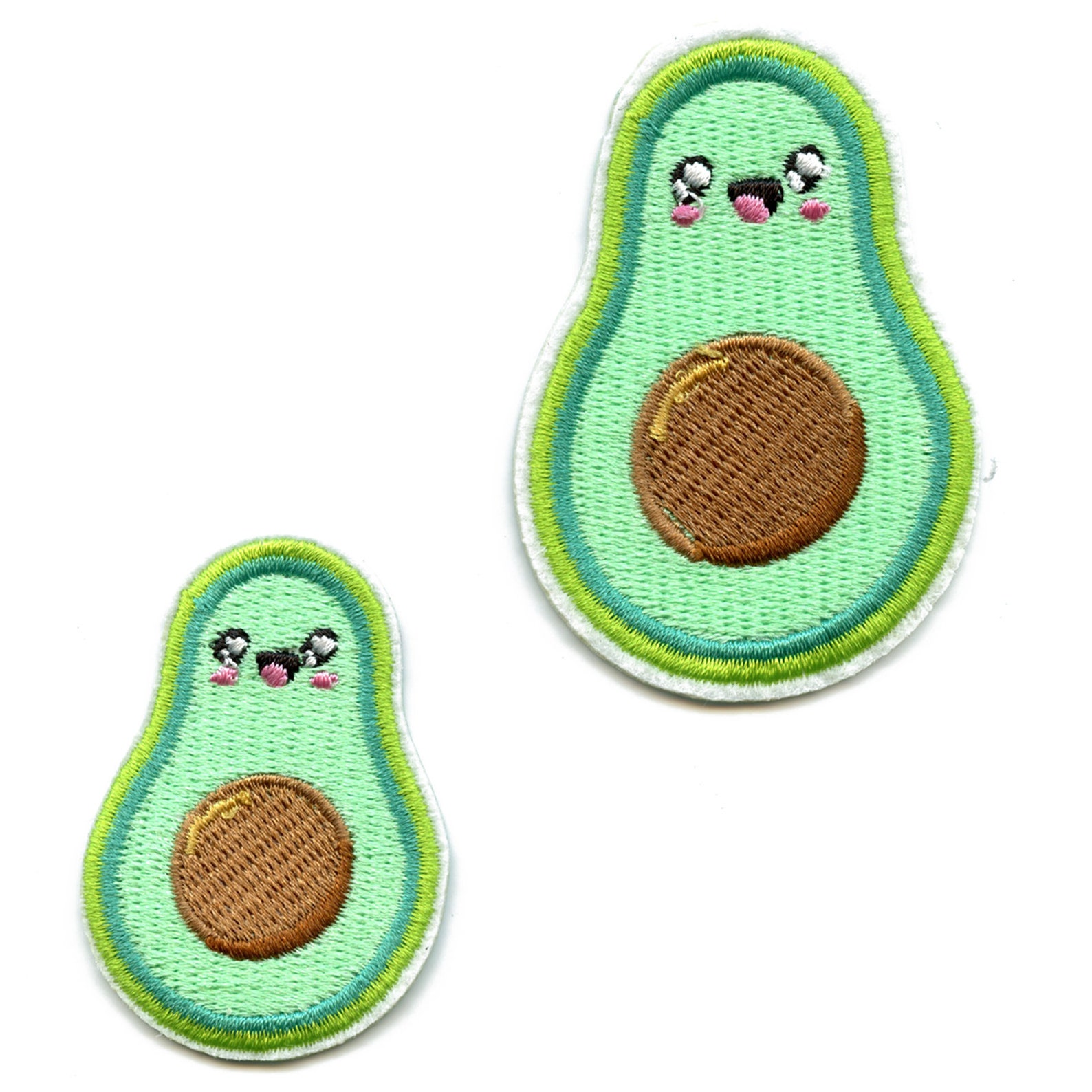 Kawaii Avocado Patch Happy Fruit Embroidered Iron on (2pc) AD6 - Etsy