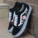 Black Old Skool Pink Rose Custom Handmade Shoes CU - Etsy