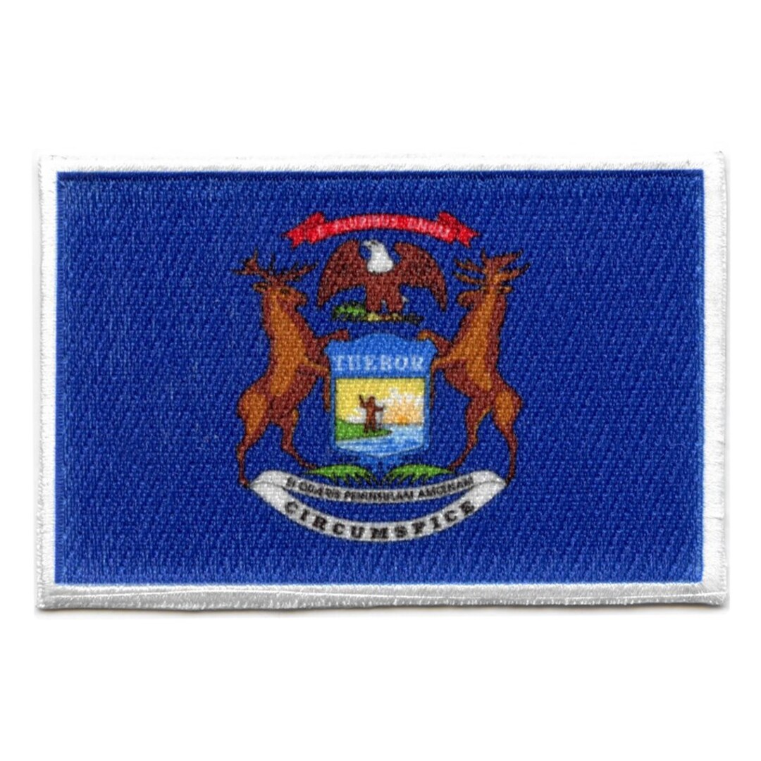 Michigan Patch State Flag Embroidered Iron on AG4 - Etsy