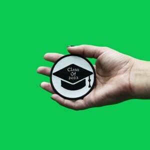 Class of 2023 Patch Script in Graduation Cap Round Embroidered Iron on ...