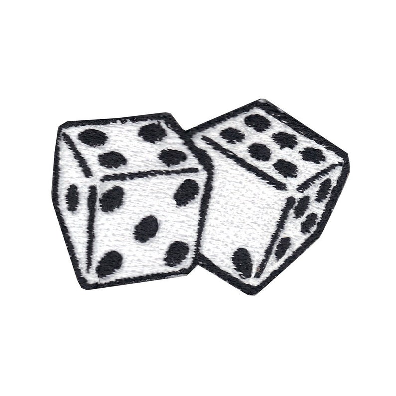 White Dice Patch Roll Gamble Embroidered Iron on AA5 - Etsy