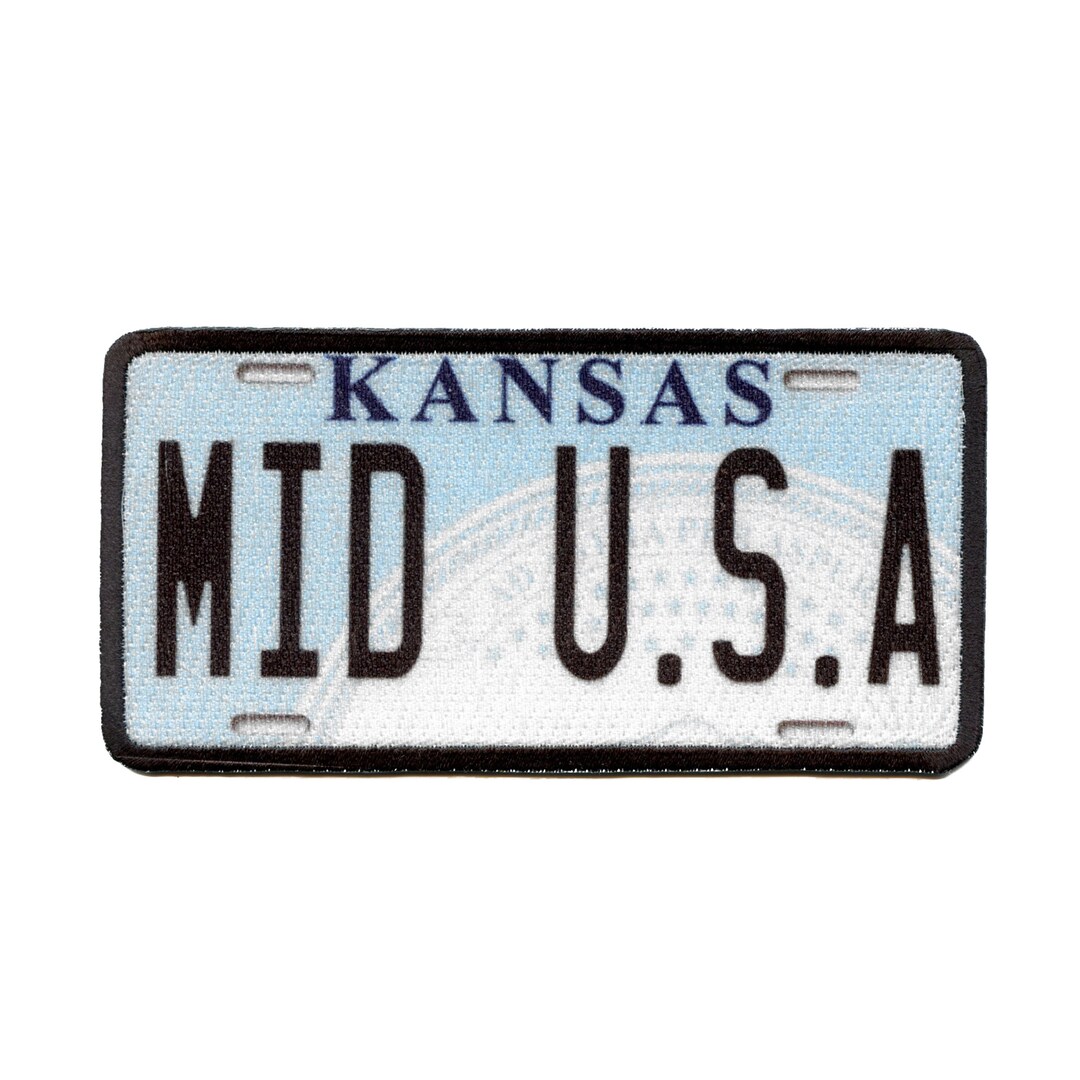 Kansas Mid USA License Plate Patch Sunflower State Travel Embroidered ...