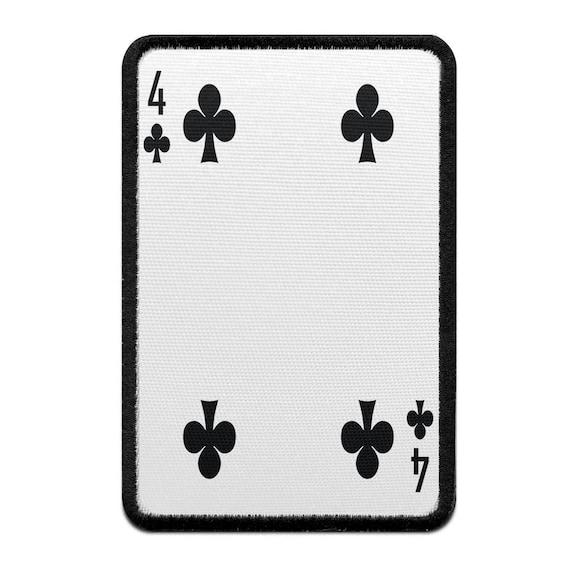 Four of Clubs Playing Card Foto Patch Gamble Embroidered Iron | Etsy