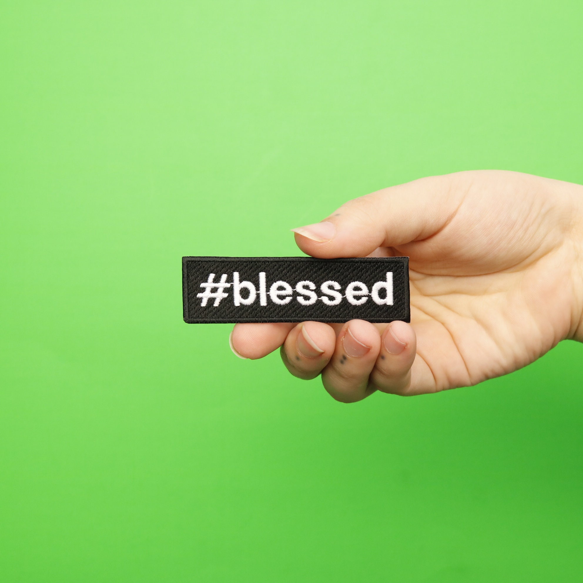 Hashtag Blessed Patch Saying Badge Tag Embroidered Iron On BF6 | Etsy