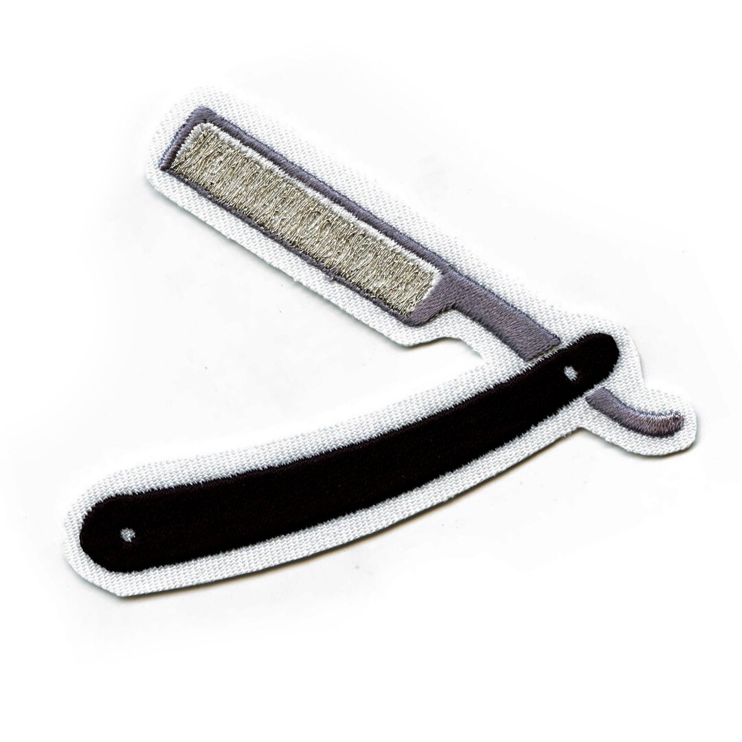 Barber Straight Razor Patch Shave Blade Embroidered Iron on AD3 - Etsy