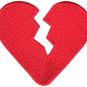 Small Broken Heart Patch Love Embroidered Iron on AF7 - Etsy