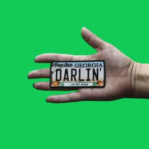 Georgia Darlin License Plate Patch Peach State Embroidered Iron on AG2 ...