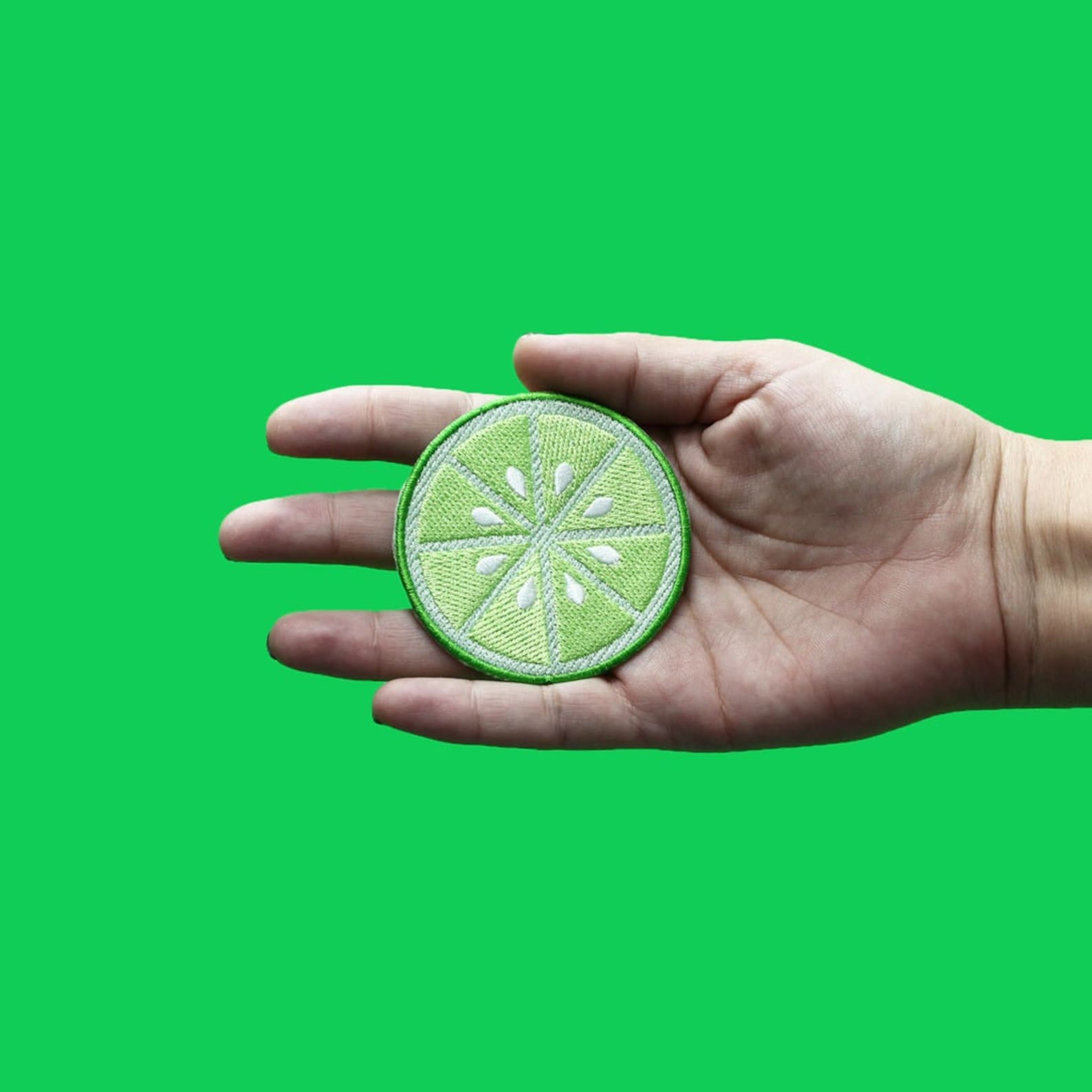 GREEN Lime Slice Round Patch Citrus Embroidered Iron on EF4 - Etsy