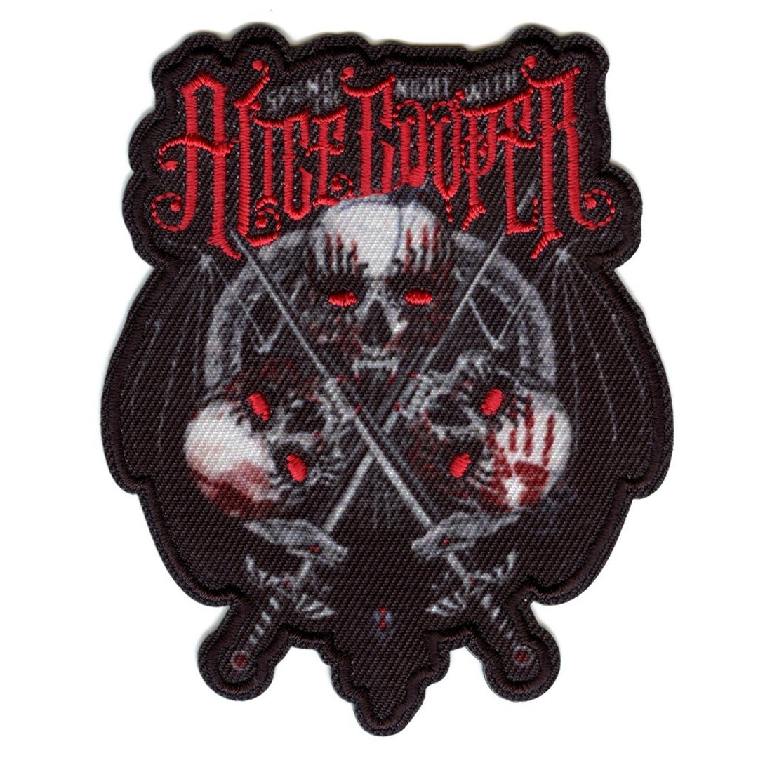 Official Alice Cooper Patch Vampire Skulls Sublimated Embroidery Iron ...