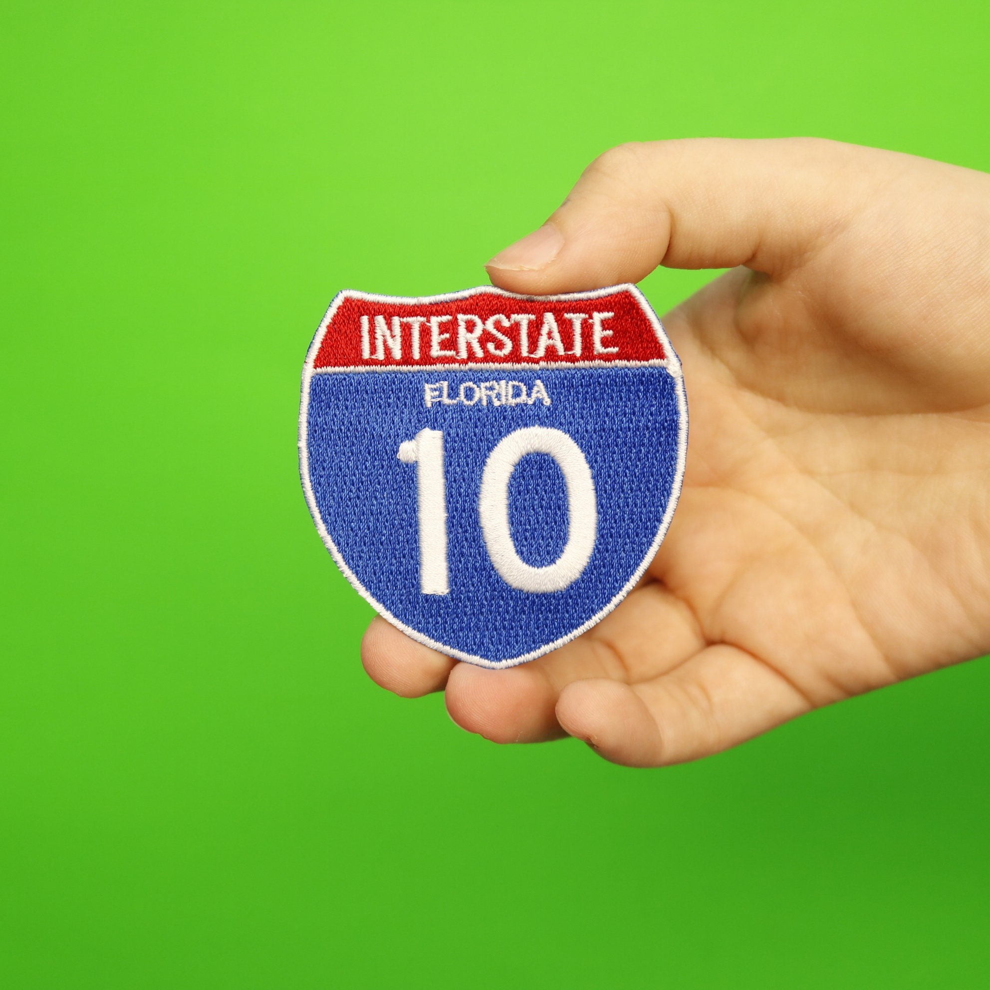 Florida Interstate 10 Patch I-10 Road Sign Iron on Embroidered | Etsy
