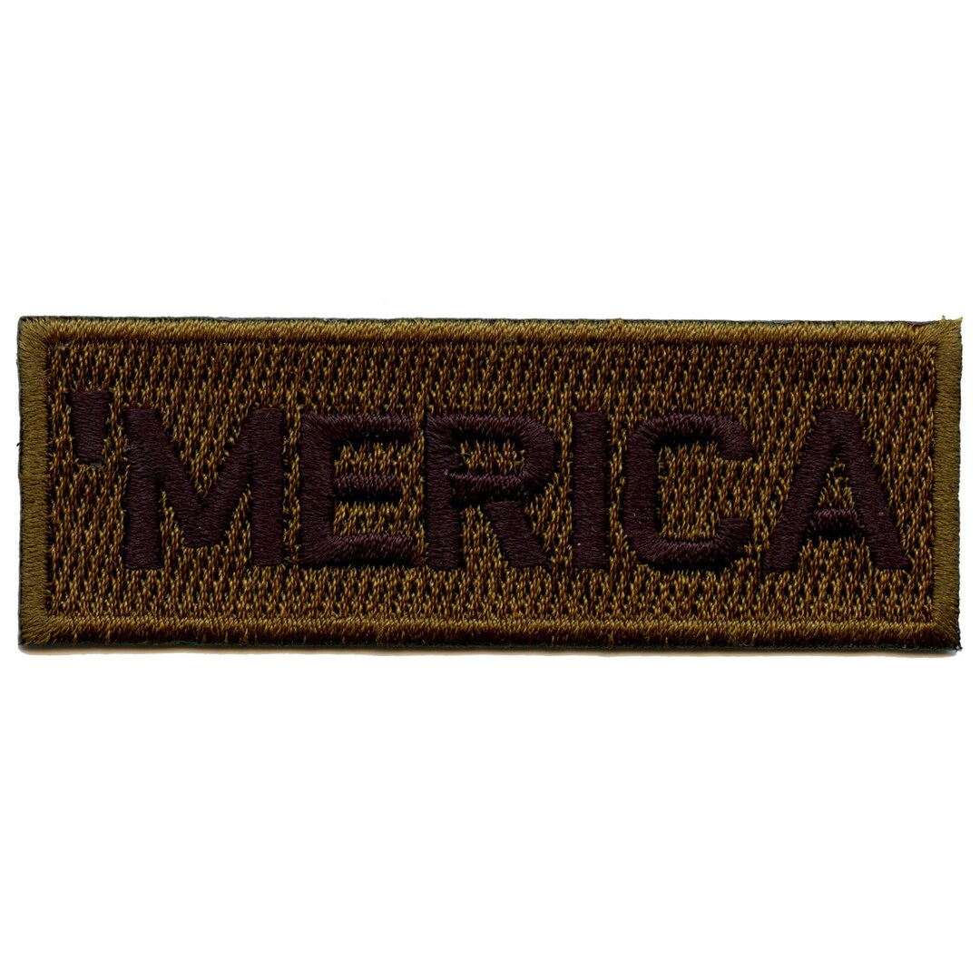 Merica Logo Patch Olive Green Badge Iron on Embroidered AF8 - Etsy