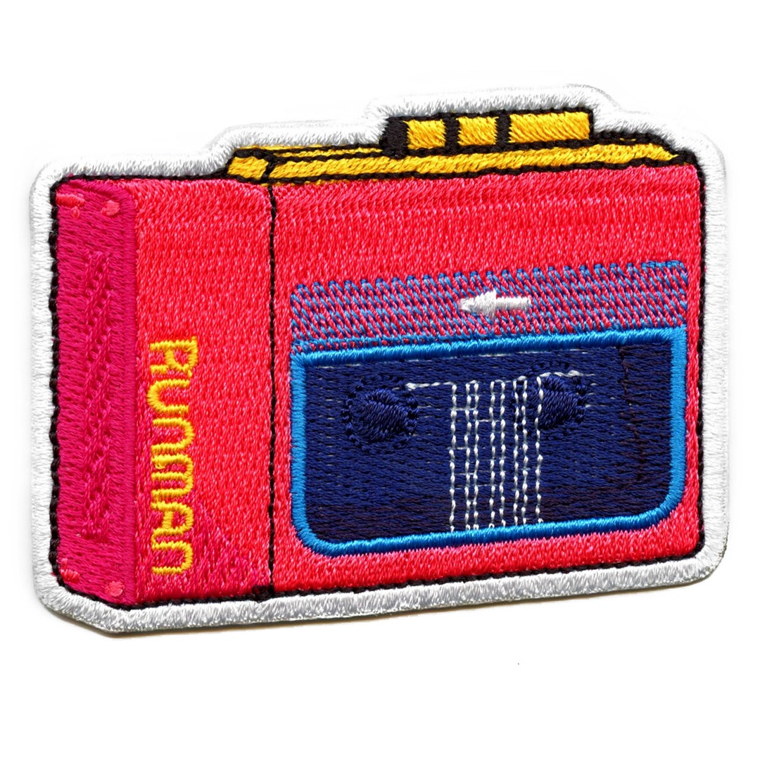 Retro Portable Cassette Player Patch Strange TV Radio Embroidered Iron ...