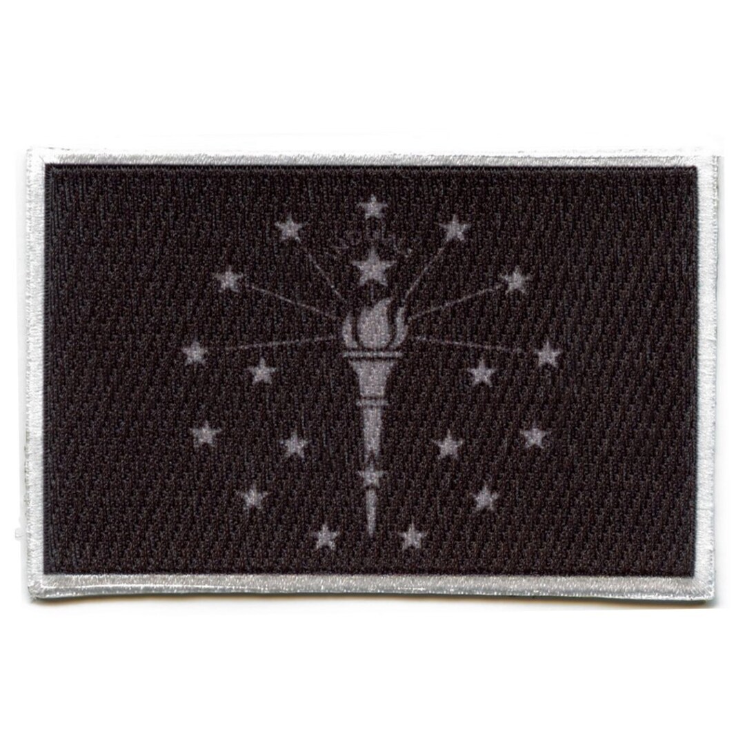 Indiana Patch State Flag Grayscale Embroidered Iron on AG3 - Etsy