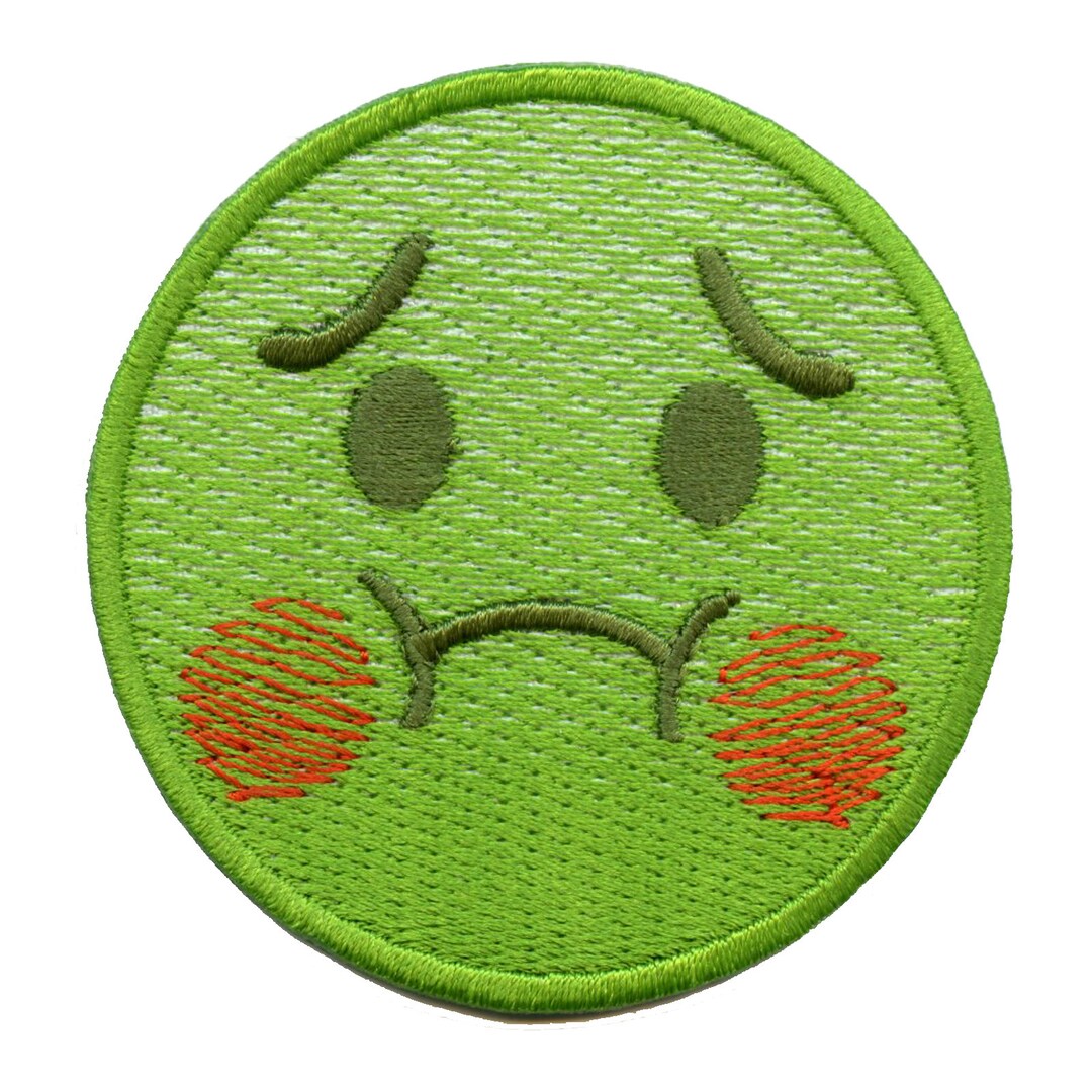 Nauseated Face Vomit Patch Puke Emoji Iron on Embroidered AE5 - Etsy