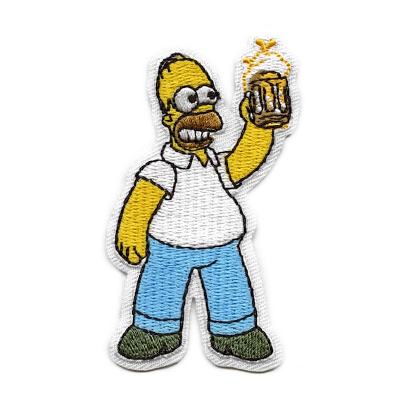 The Simpsons Patch Homer Beer in Hand Embroidered Iron on BD6 - Etsy