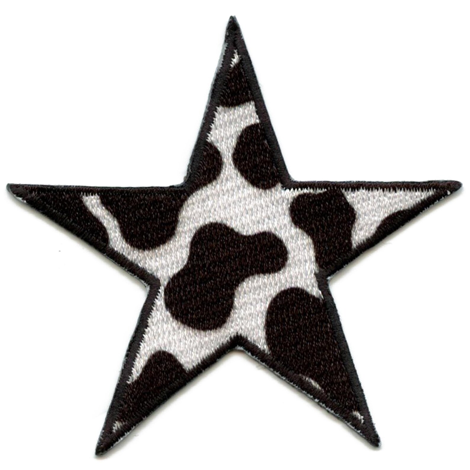 Cow Print Star Patch - Western Embroidered Iron-on - Etsy