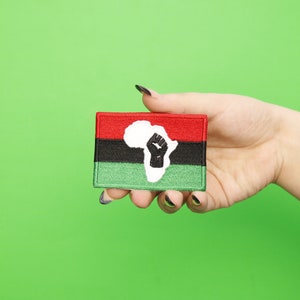 Pan African Flag Fist Patch Africa Movement Embroidered Iron on BE4 - Etsy