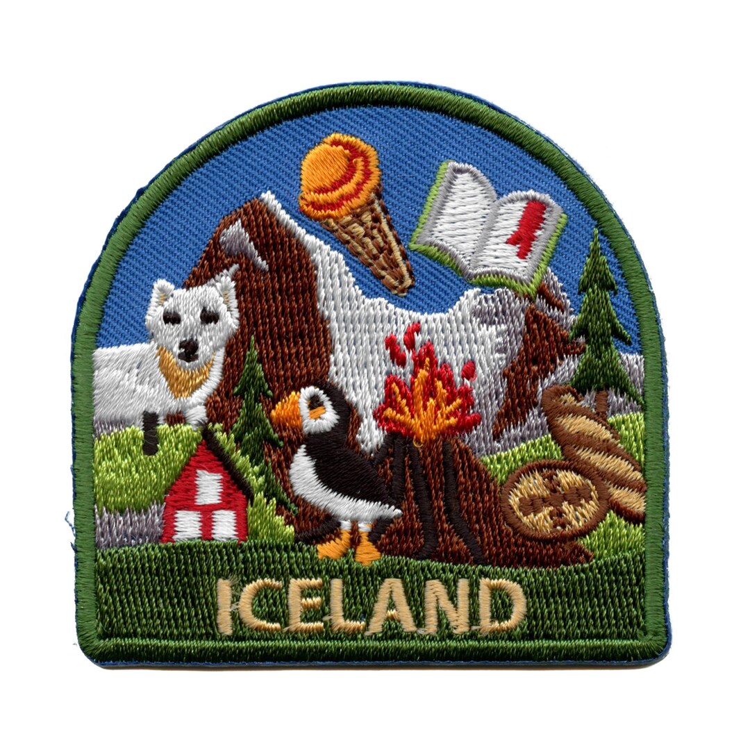 Iceland World Showcase Shield Patch Travel Badge Memory Embroidered ...