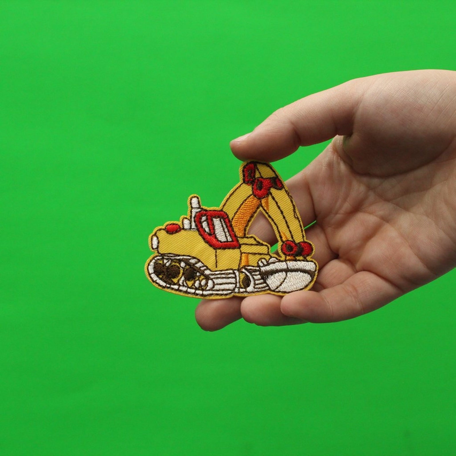 Excavator Backhoe Patch Construction Truck Emoji Embroidered - Etsy UK