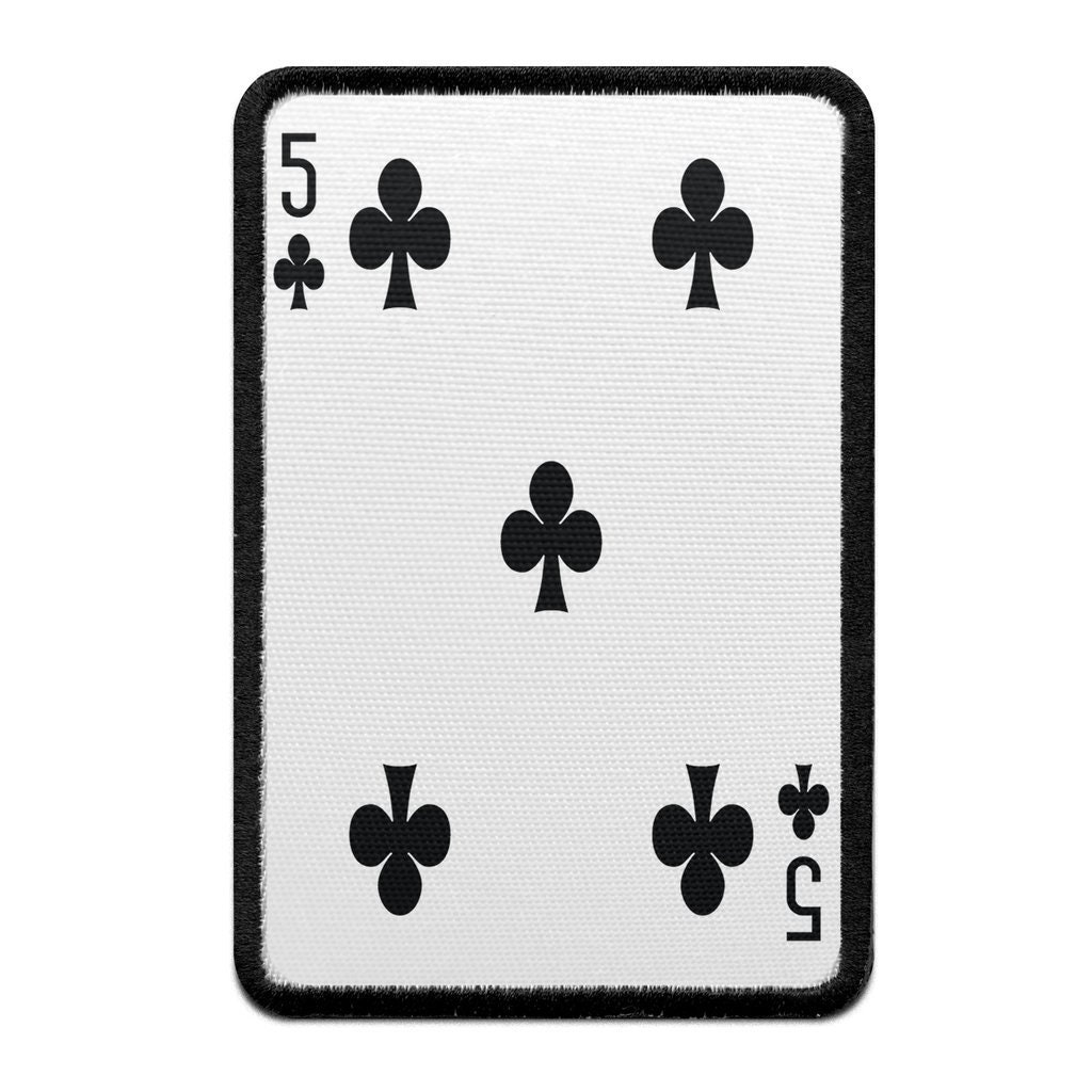 Five of Clubs Playing Card Foto Patch Gamble Embroidered Iron on AA5 - Etsy