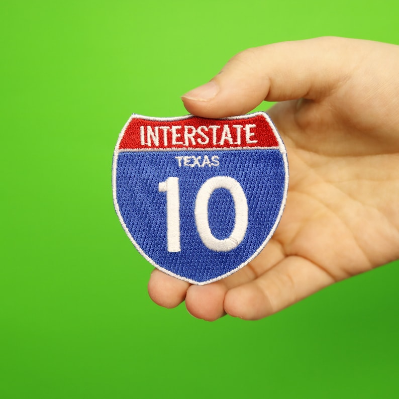 Texas Freeway Interstate 10 Patch Sign I-10 Logo Iron on - Etsy