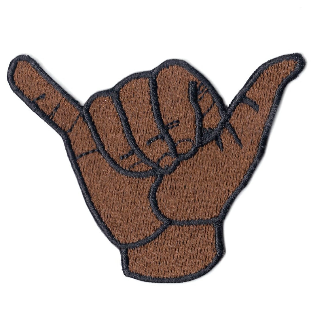 Brown Bro Hand Hang Loose Emoji Iron on Patch AD5 - Etsy