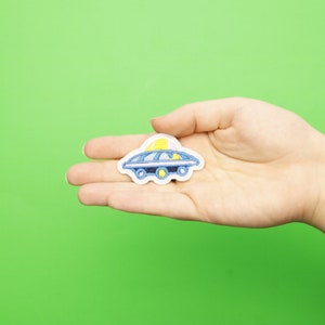 Blue Alien Spaceship Patch UFO Outer Space Embroidered Iron on Small EE3 - Etsy