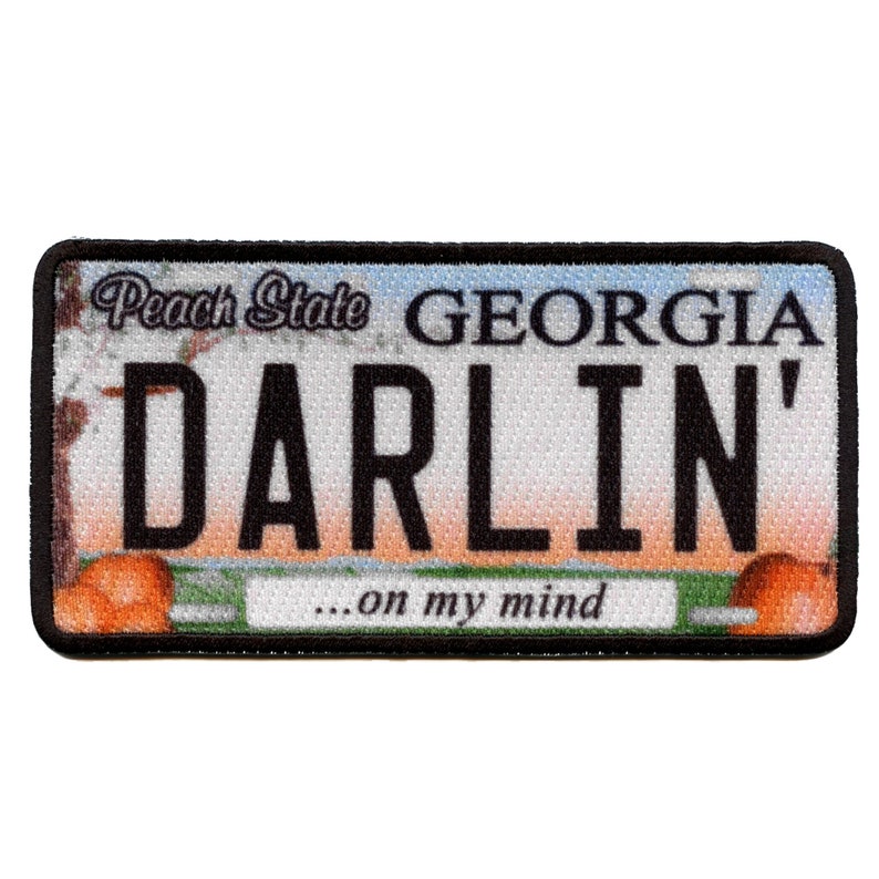 Georgia Darlin License Plate Patch Peach State Embroidered Iron on AG2 ...
