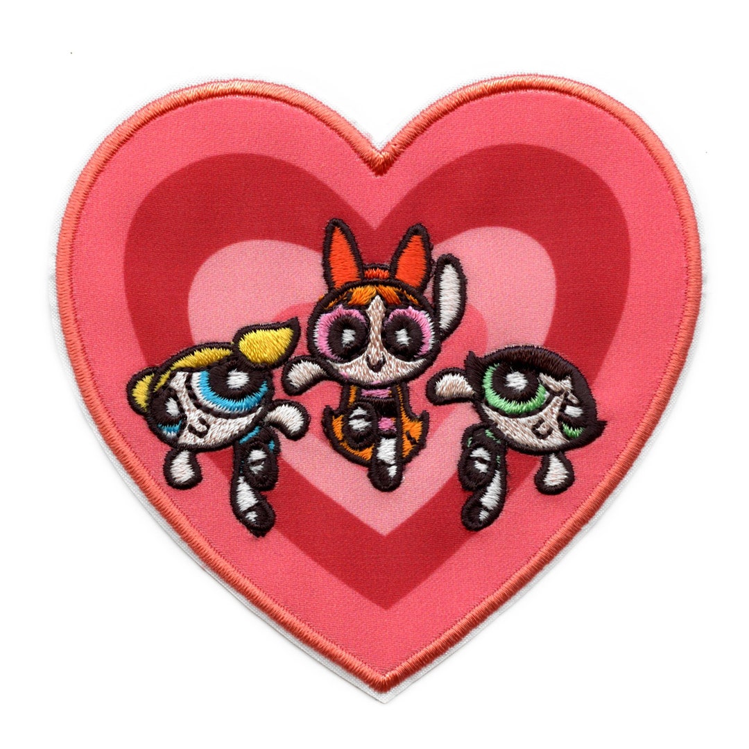 Powerpuff Girls With Heart Patch Cartoon Network Animation Embroidered ...