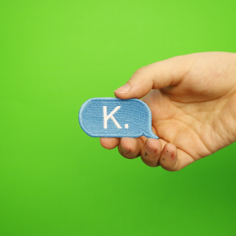 K. Text Bubble Patch Message OK Embroidered Iron On BC4 | Etsy