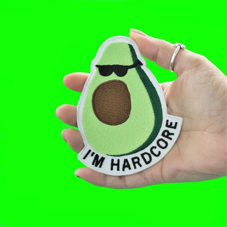 Gangster Avocado I'm Hardcore Embroidered Iron on Patch - Etsy