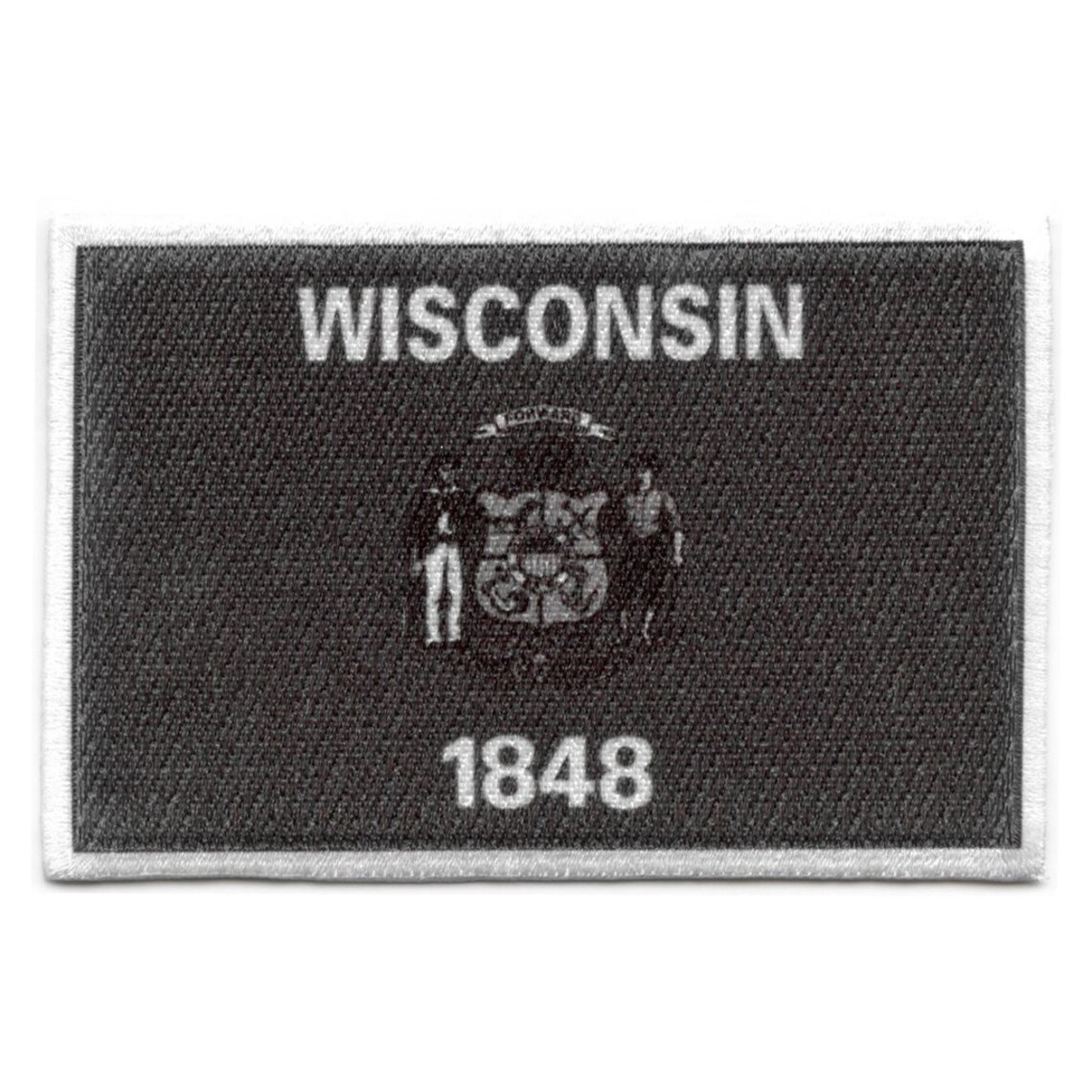 Wisconsin Patch State Flag Grayscale Embroidered Iron on AH8 - Etsy Israel