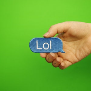 Lol Blue Text Bubble Patch Laugh Out Loud Message Embroidered Iron on ...