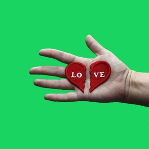 LOVE Split Heart Set Patch Valentines Day Embroidered Iron on AC8 - Etsy