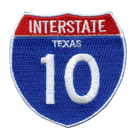 Texas Freeway Interstate 10 Patch Sign I-10 Logo Iron on - Etsy
