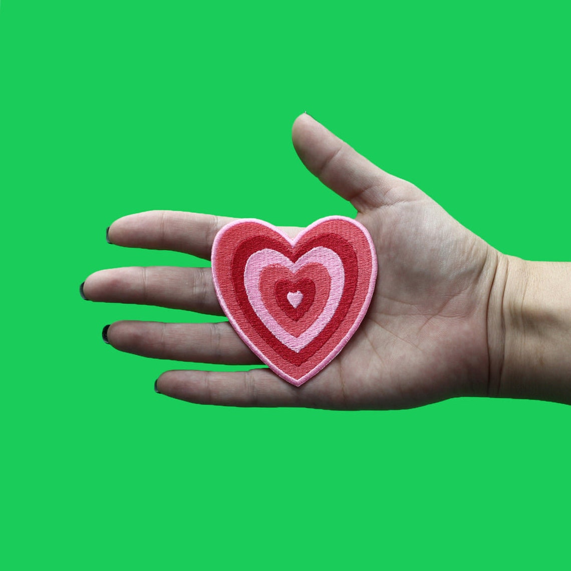 Pink Power Heart Patch Cartoon Girl Hero Embroidered Iron on - Etsy