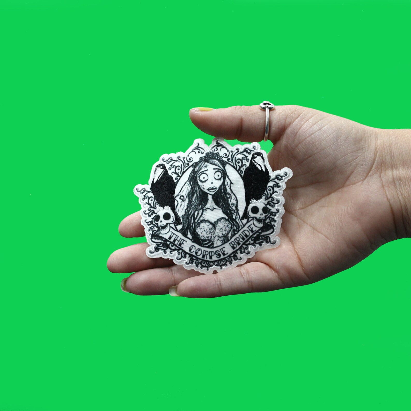 Corpse Bride Tattoo Art Patch Tim Burton Emily Revenant Embroidered ...