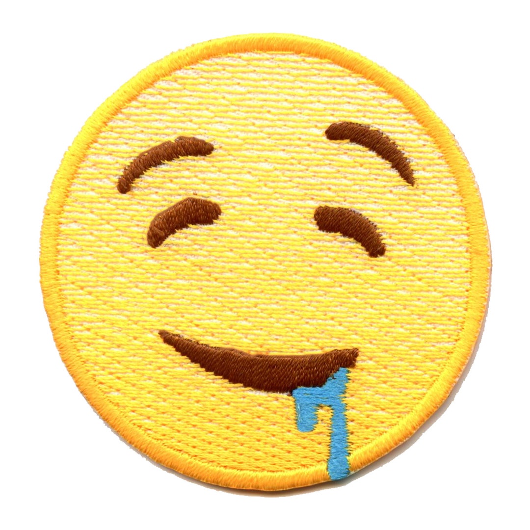 Drooling Emoticon Icon Face Patch Smile Iron on Embroidered AD5 - Etsy